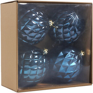 Set of 4 Textured Baubles