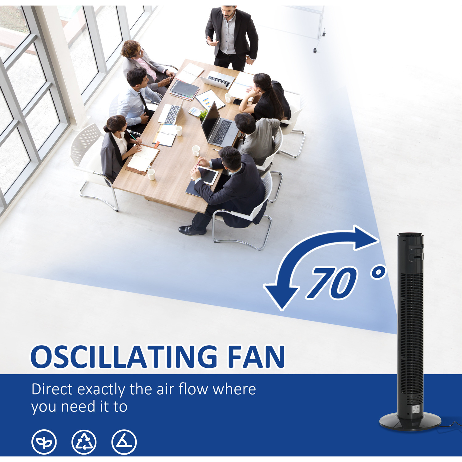 HOMCOM Tower Fan with 9 Setting
