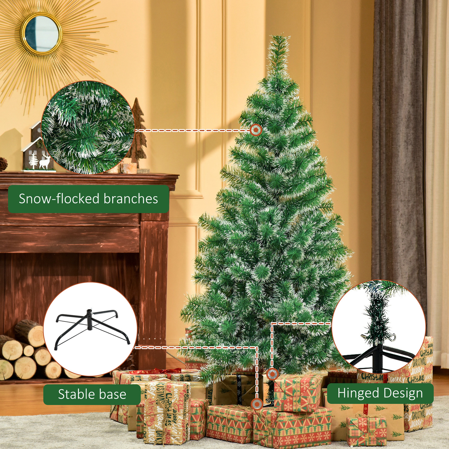 5ft Artificial Christmas Tree Metal Stand