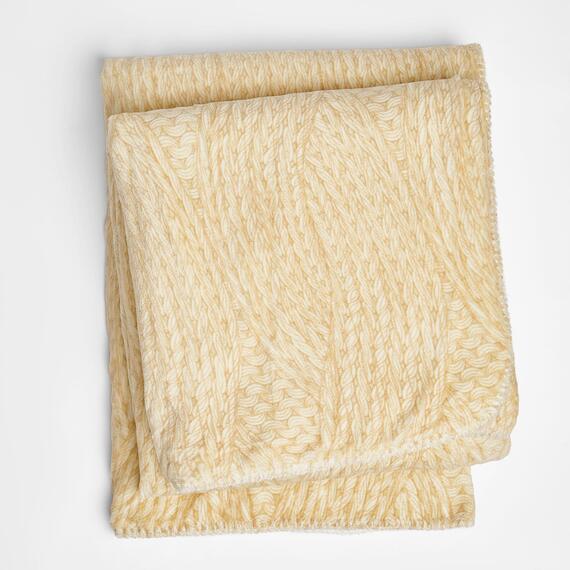 Dreamscene Chunky Knit Print Sherpa Fleece Throw