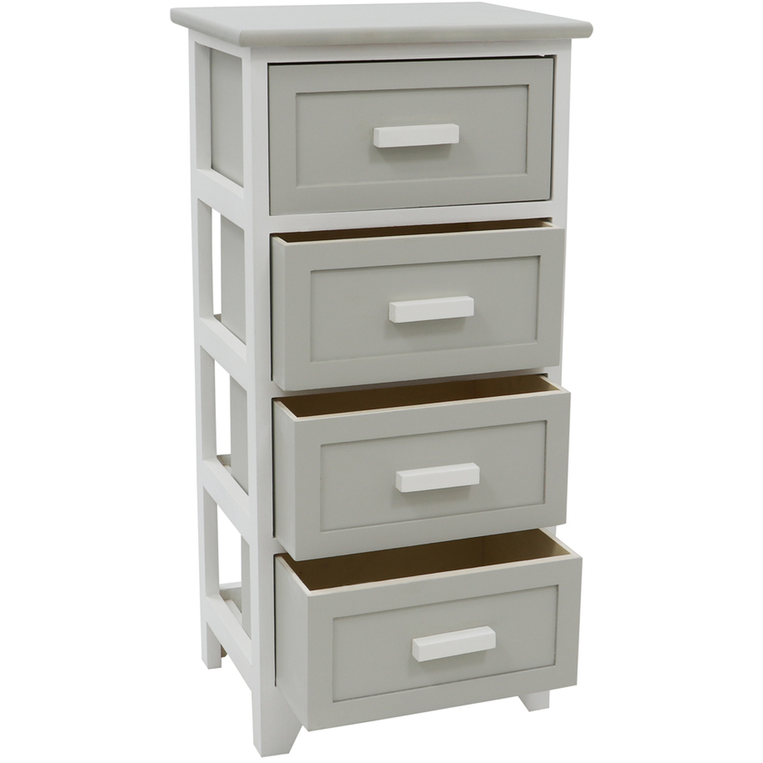 JVL Abingdon 4 Drawer Willow Storage Unit
