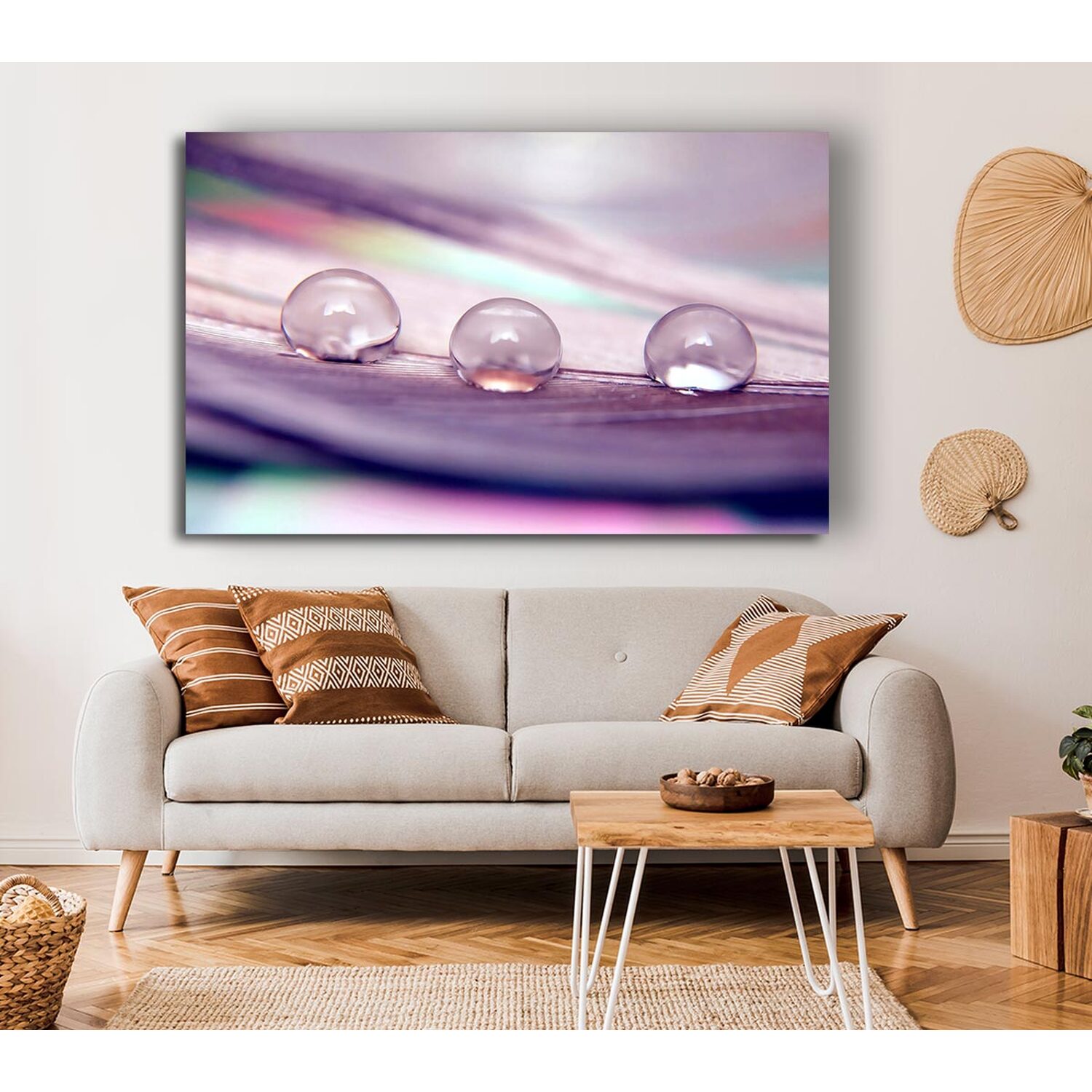 Three Water Drops Canvas Print Wall Art