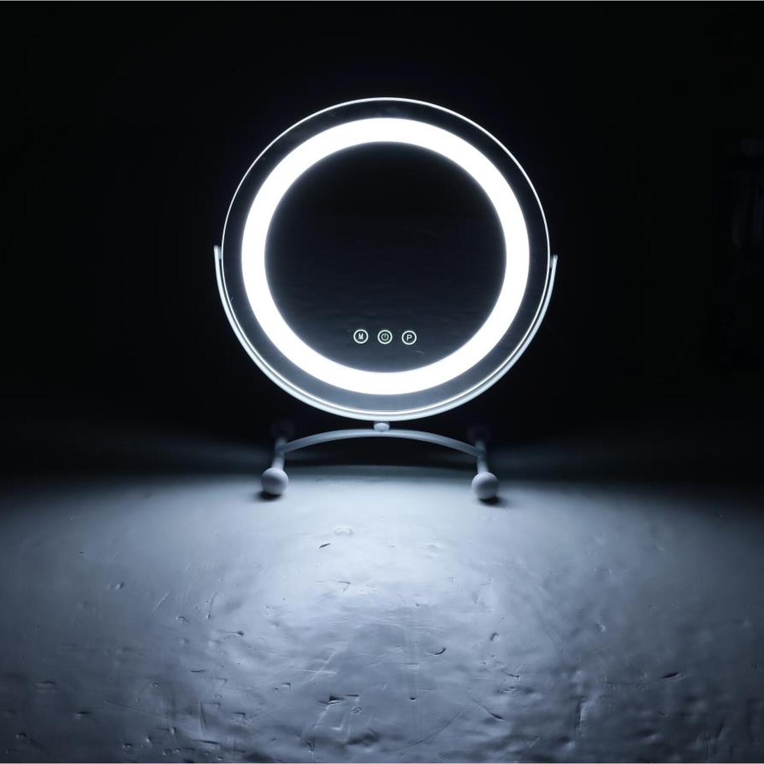 Rotatable Round LED Light Strip Make Up Mirror Dimmable Desktop Decor