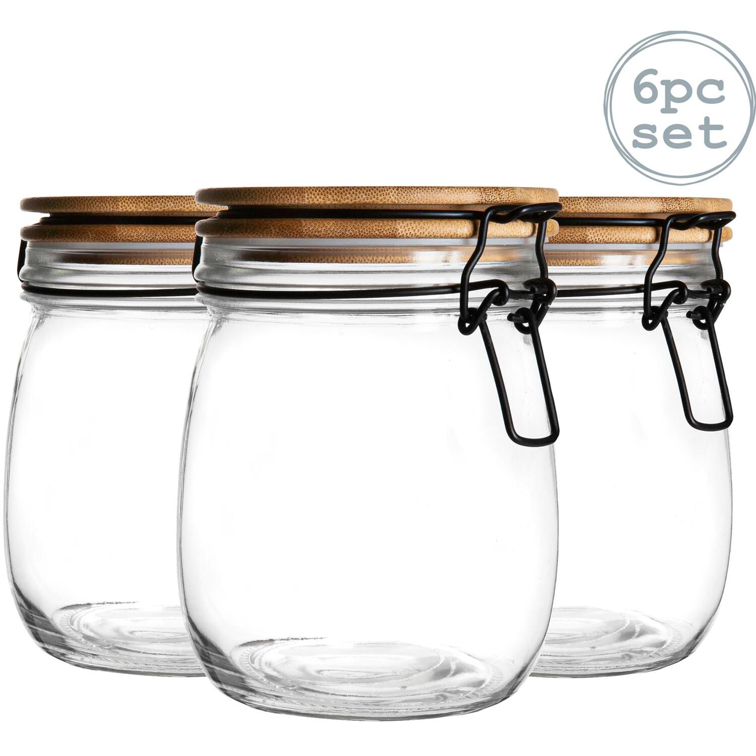 750ml Wooden Clip Lid Storage Jar