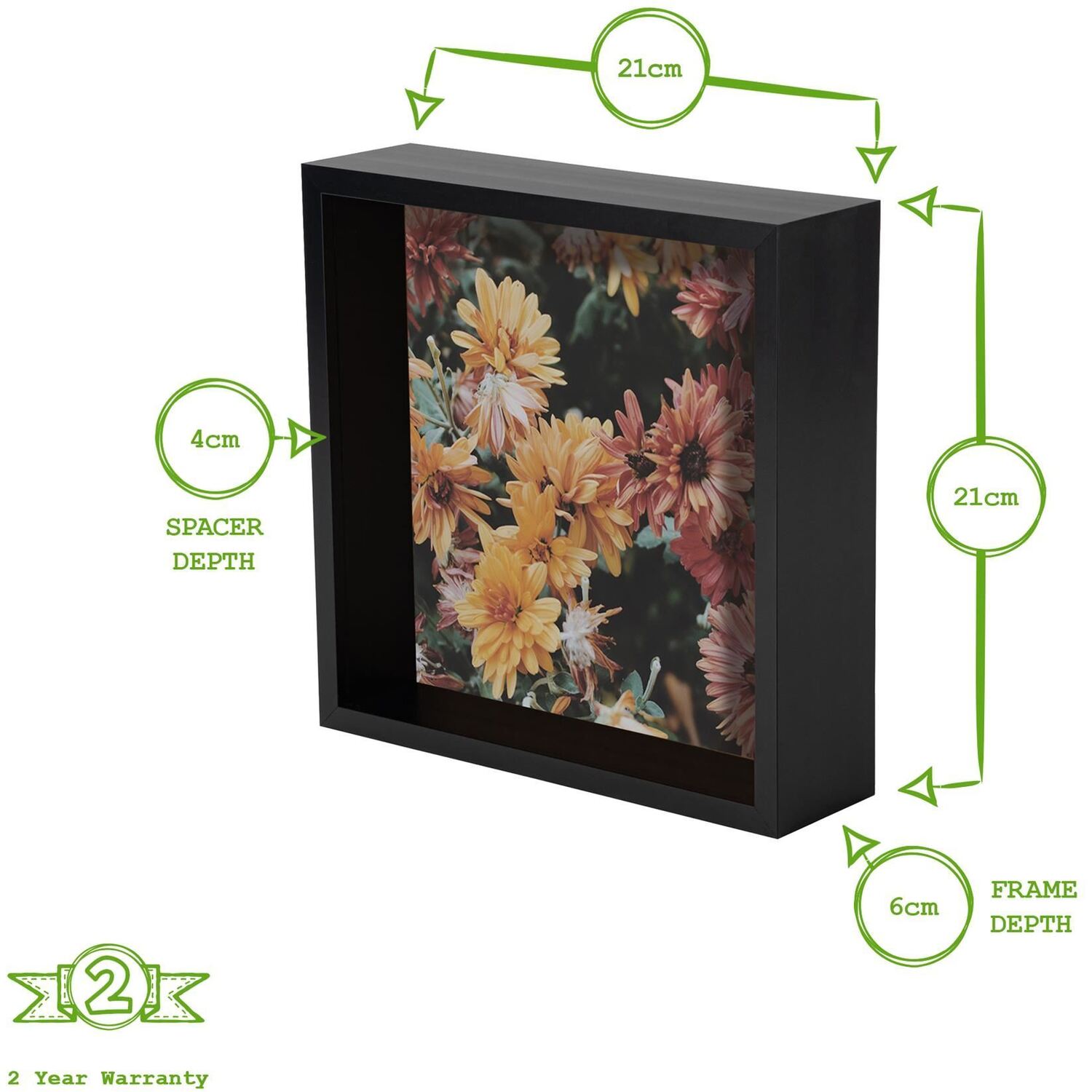 8x8" 3D Deep Box Photo Frame Pack of 2