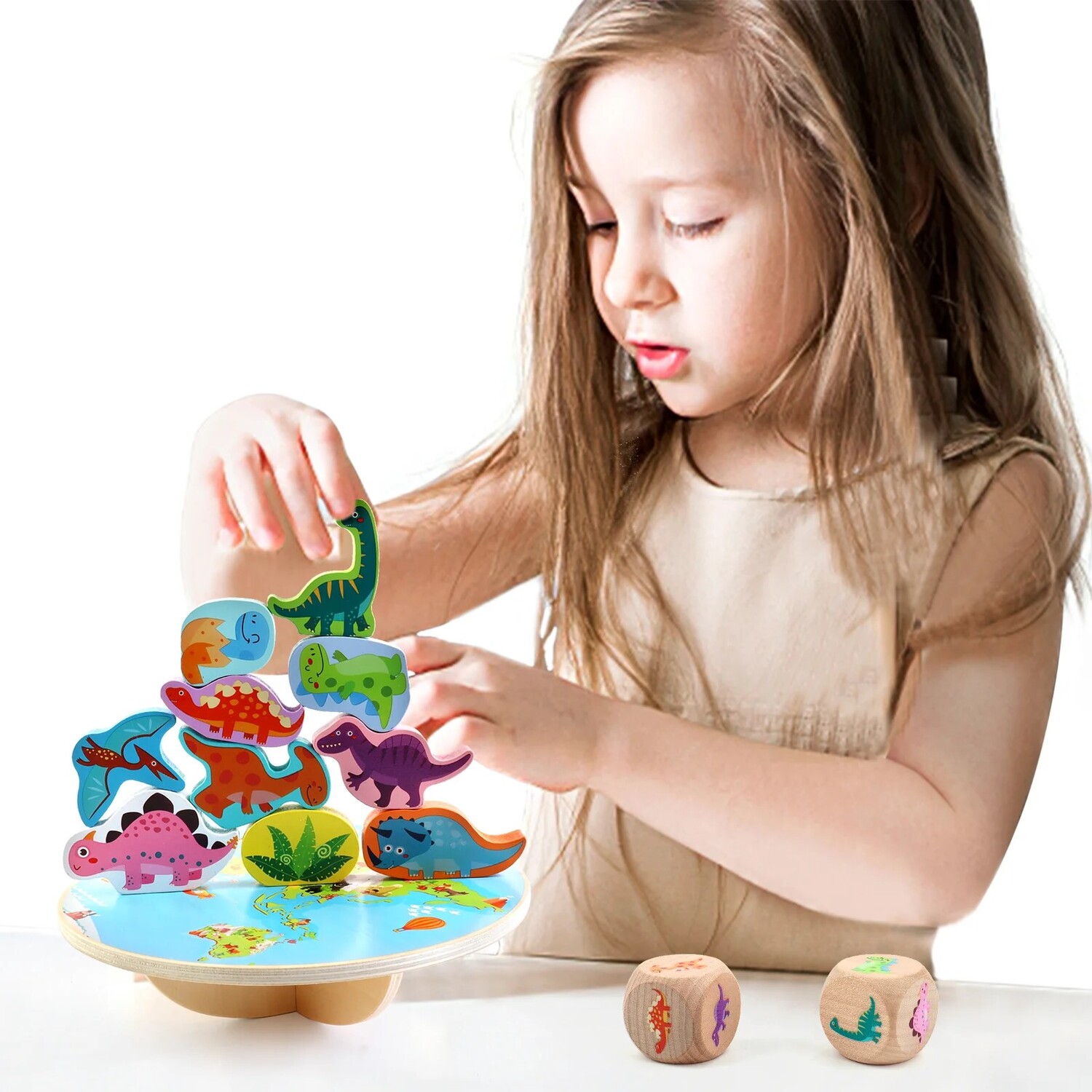 Wooden Stacking Dinosaurs Balance Game