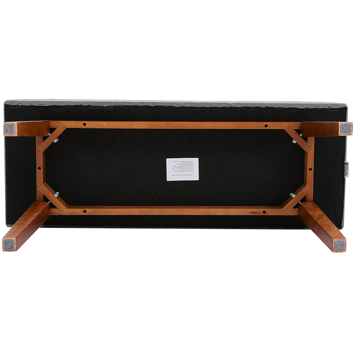 Chic Mid Century Fabric Upholstered Wooden Dining Bench