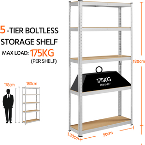 5-Shelf Adjustable Storage Rack