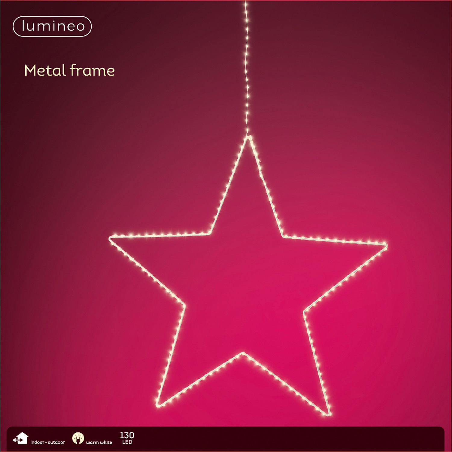 Christmas Star Frame Light Metal Micro LED Star Light 130 Warm White ...