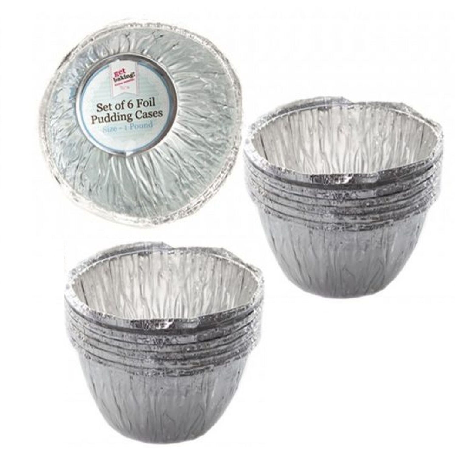 6x 1lb Foil Pudding Basins Aluminium Foil Baking Dishes Christmas ...