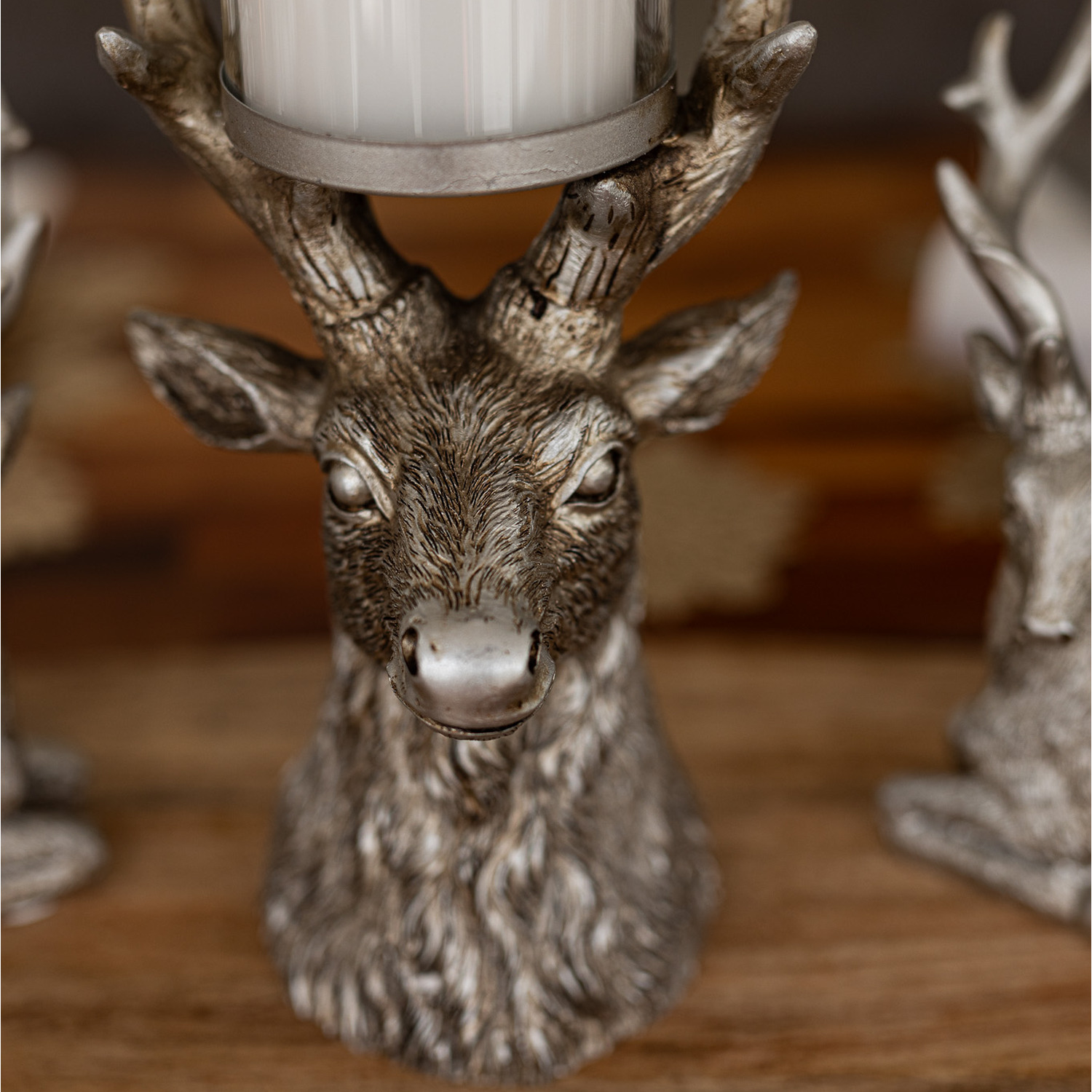 Stag Pillar Candle Holder