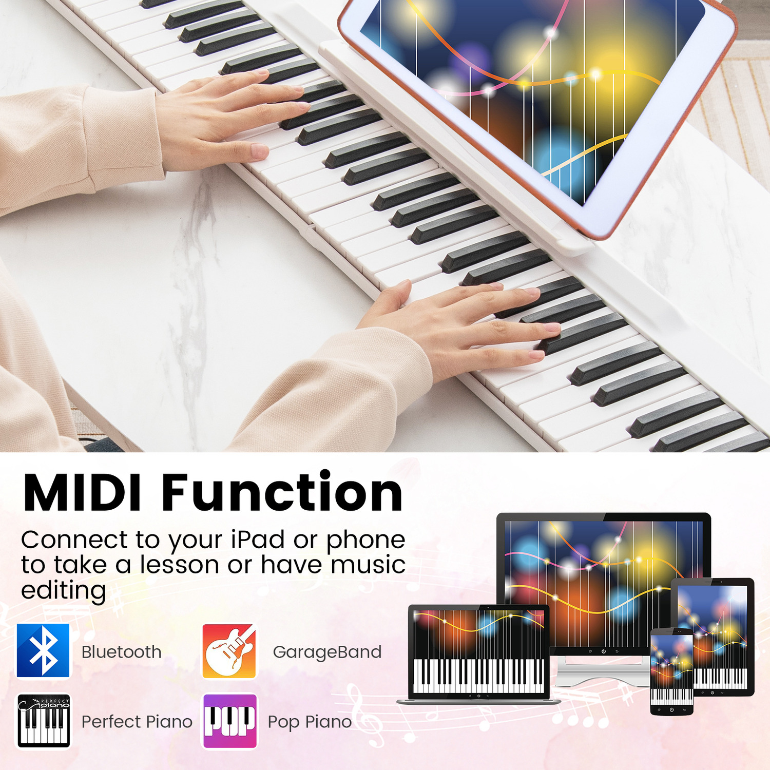 Foldable 88-Key Digital Piano