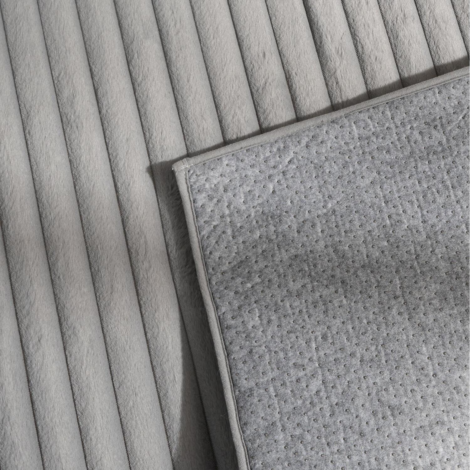 Faux Fur Ribbed Anti-Slip Floor Mat Rug