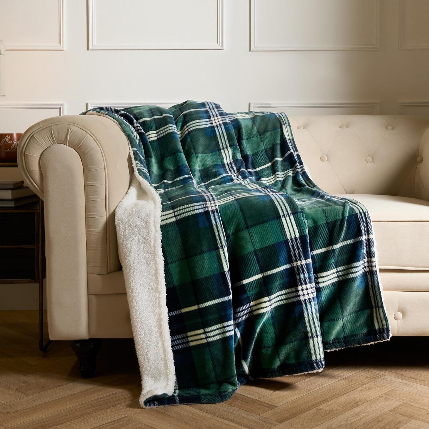 Flannel Check Fleece Blanket