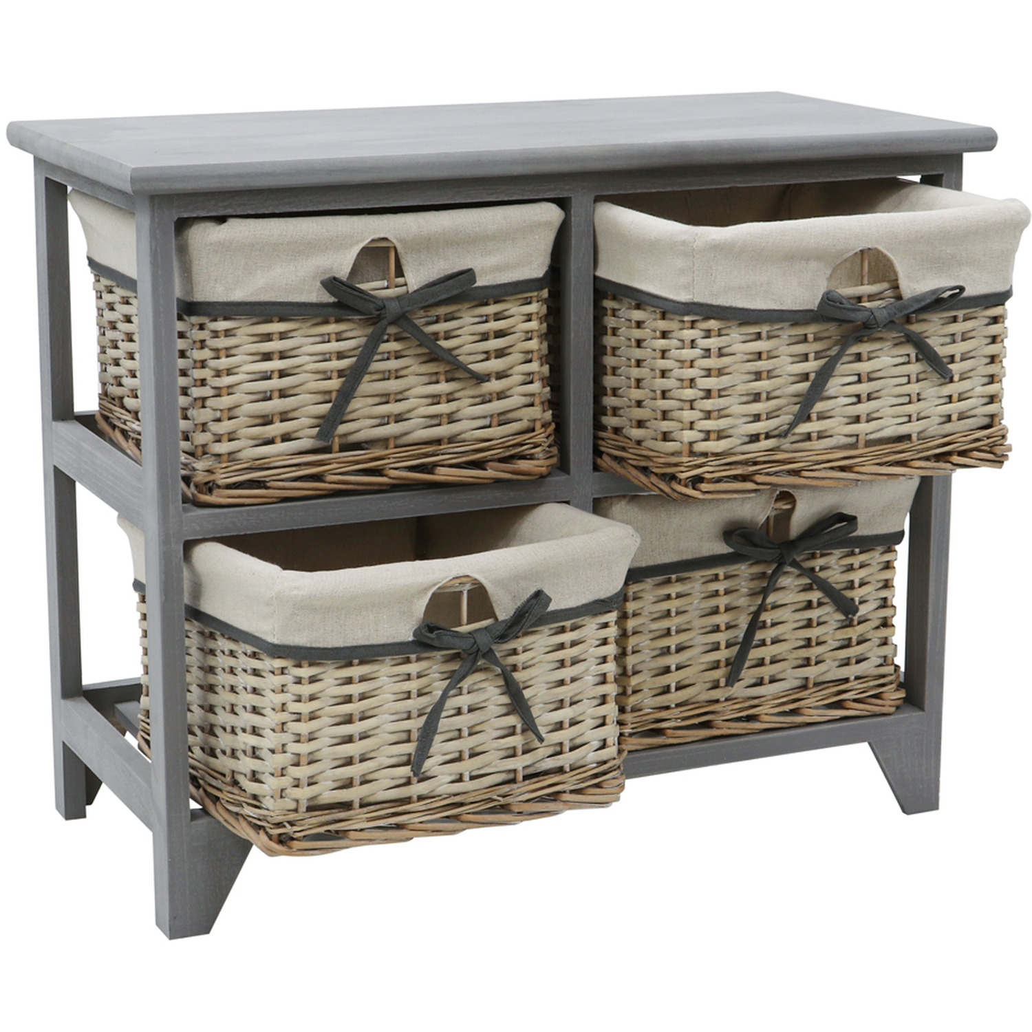 JVL Sherborn 4 Drawer Willow Storage Unit