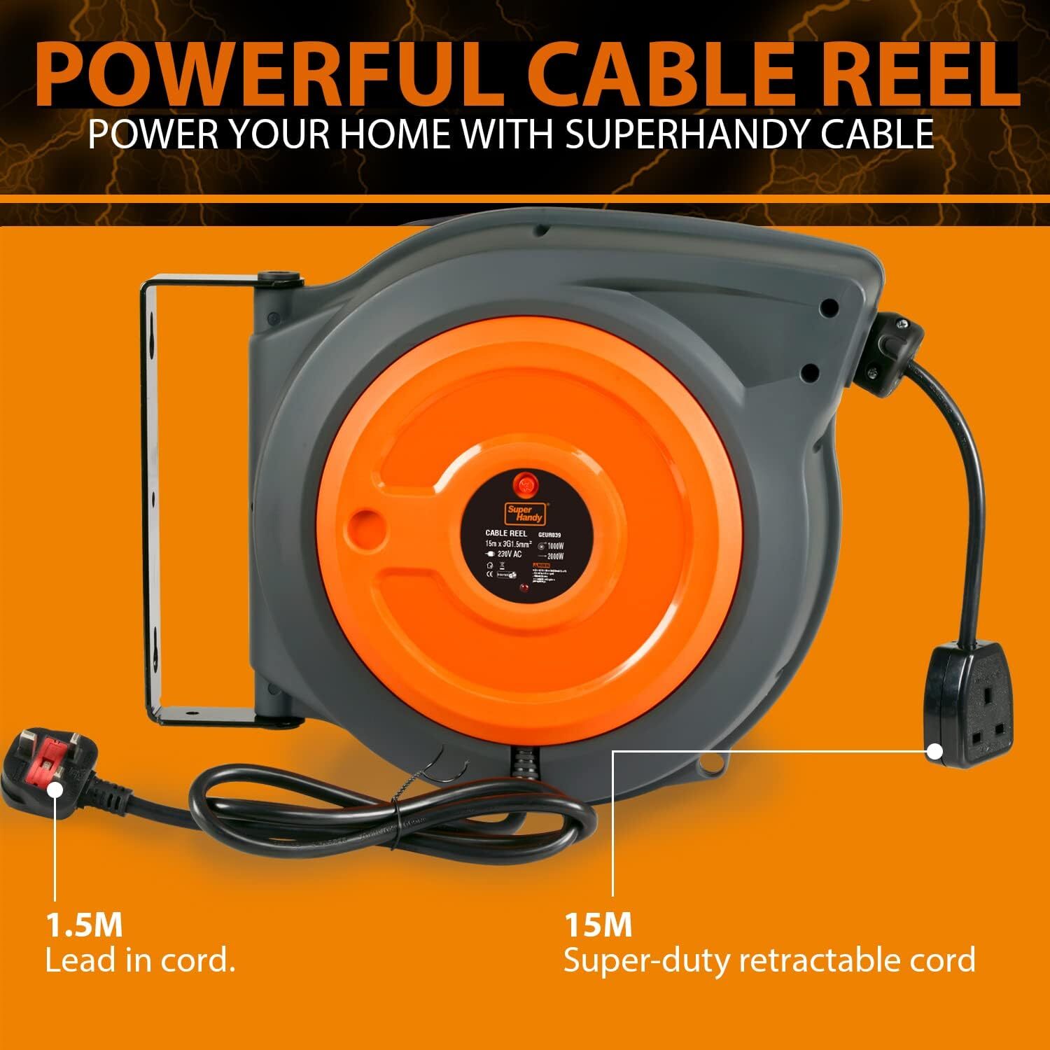 Retractable Heavy Duty Extension Cord Reel
