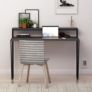 FWStyle Home Office Modern Student Study Desk Black Metal Frame
