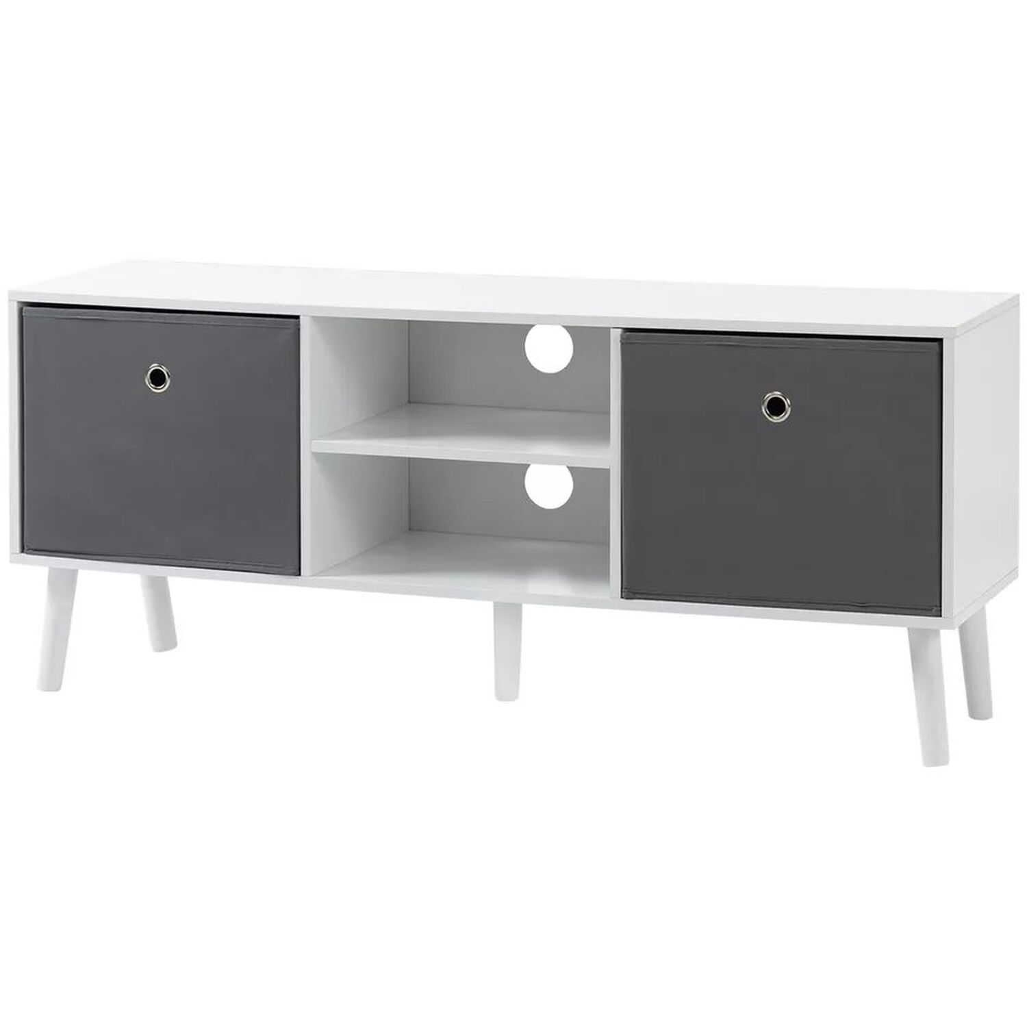110cm TV Cabinet Unit with Shelves and Drawers