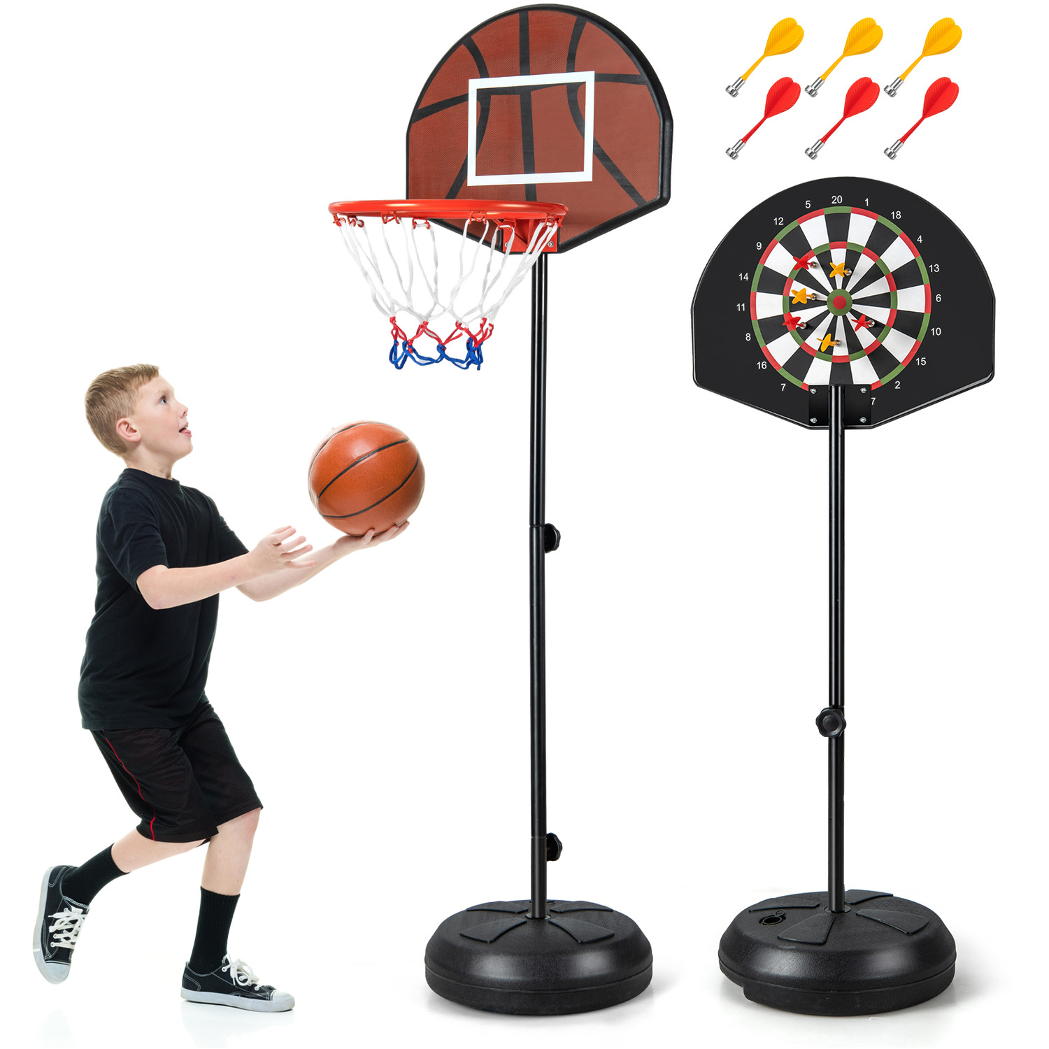 Kids Basketball Hoop with Dart Board