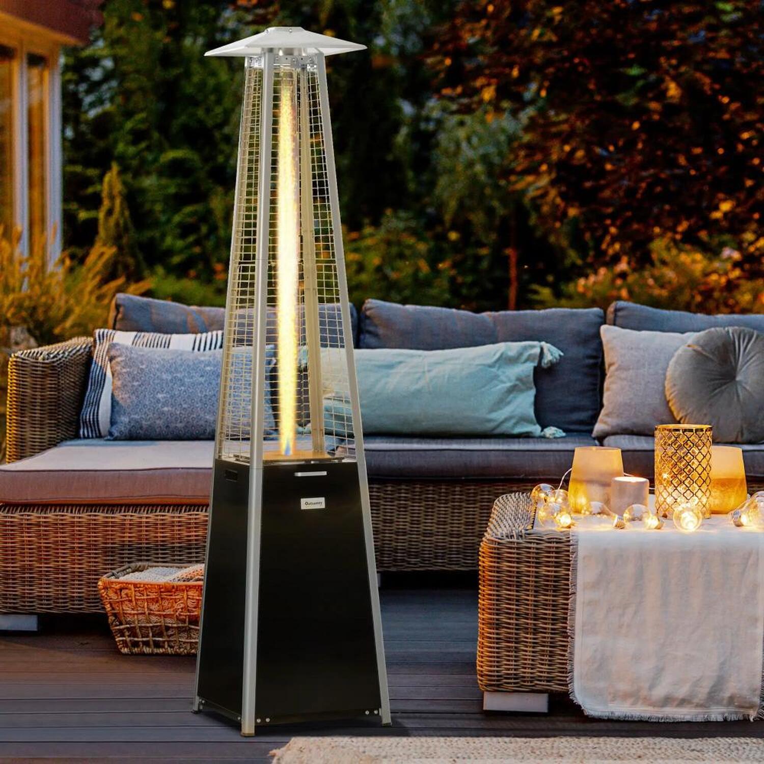 11.2KW Outdoor Patio Gas Heater Freestanding Pyramid