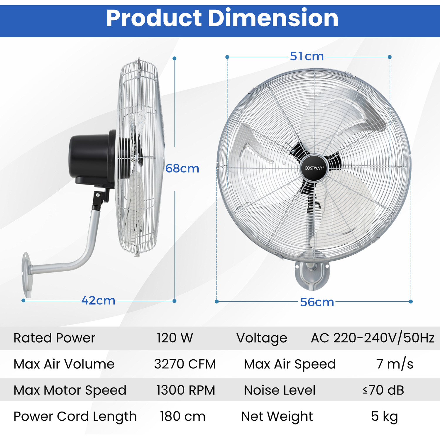 Oscillating Wall Fan Wall Mounted Fan