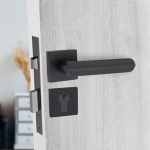 Lima Euro Lock Door Handles Thumbturn Square Matt