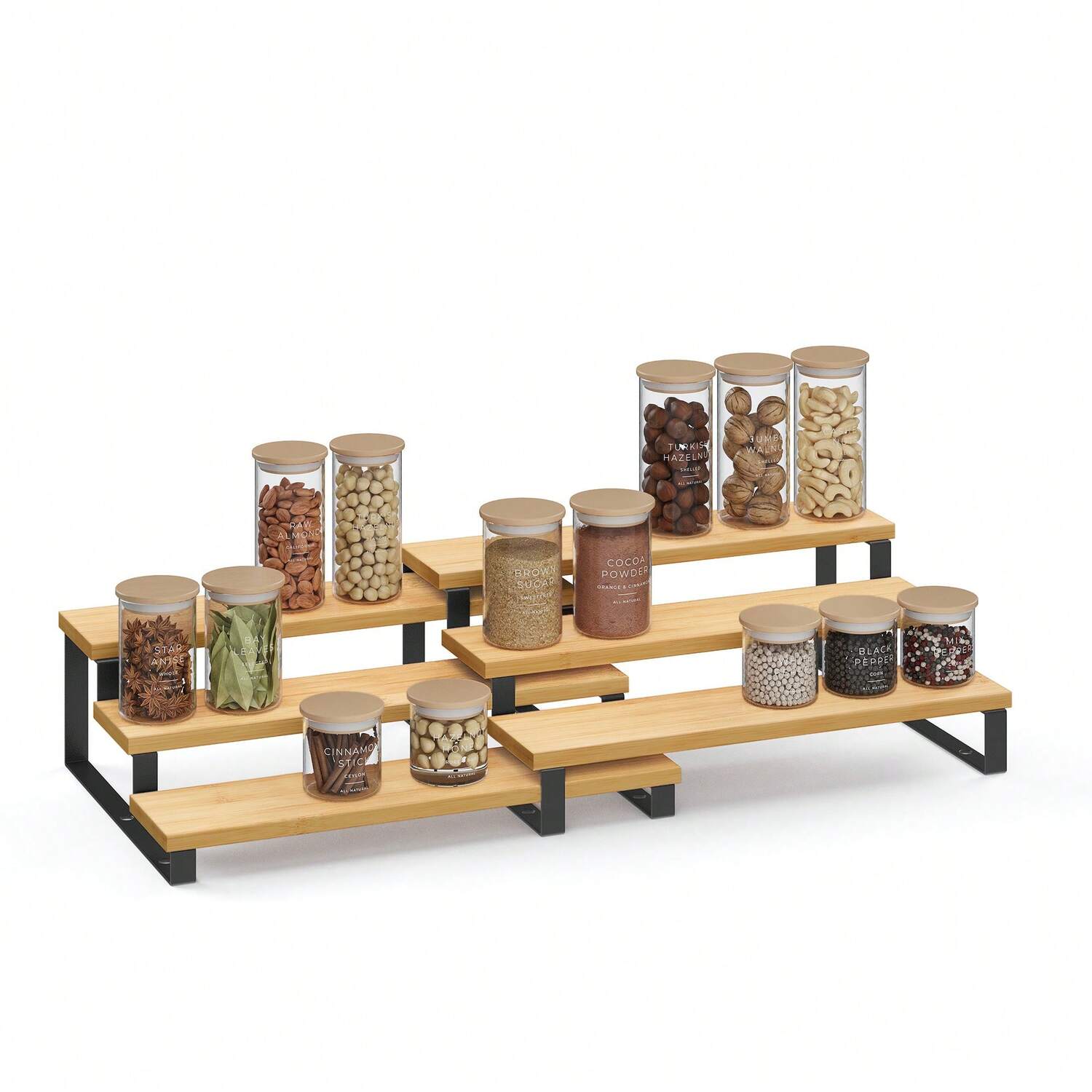 SONGMICS Set of 2 3-Tier Extendable Spice Rack