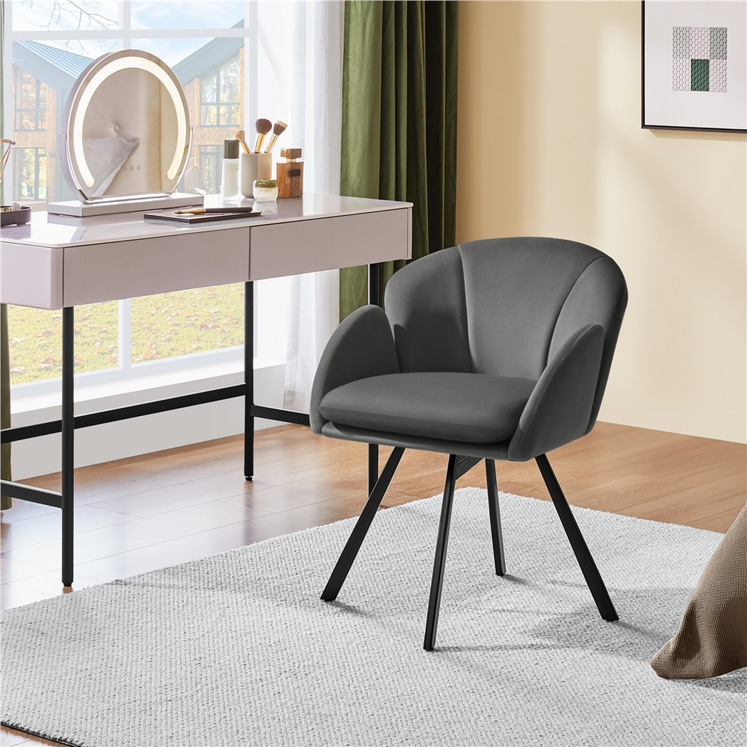 Yaheetech Vanity Chair Armchair with Swivel Seat