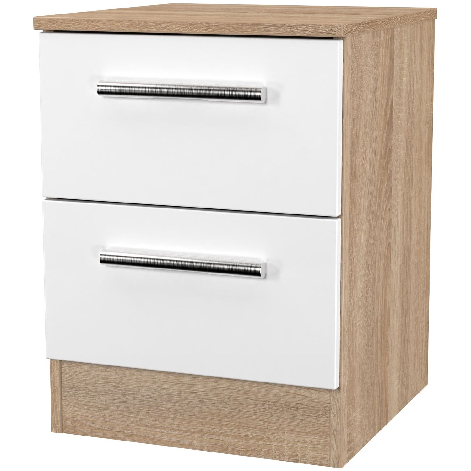 Contrast Ready Assembled 2 Drawer Bedside