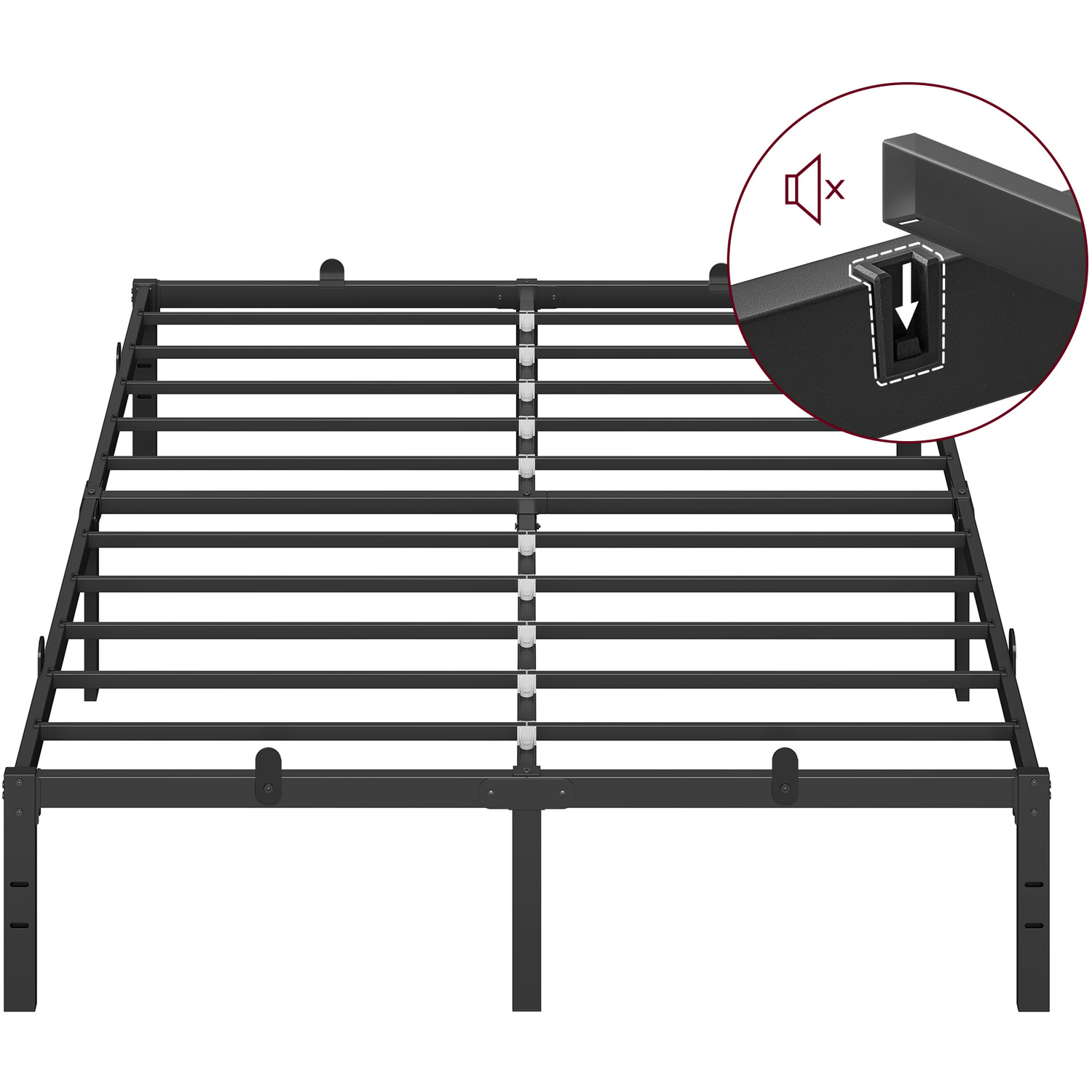 Double Metal Bed Frame, 135 x 190 cm, Under-Bed Space, Modern Style