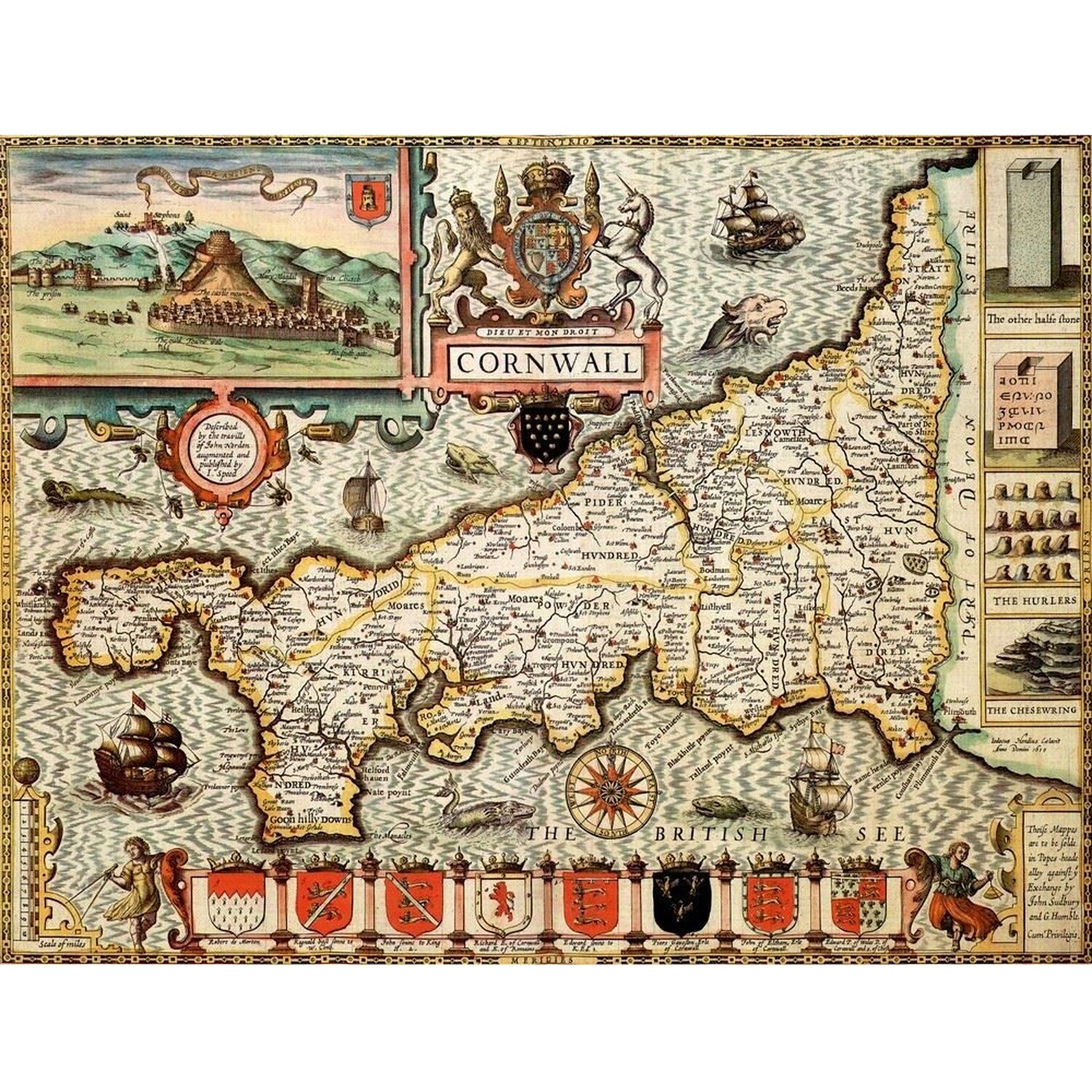 Historical Map of Cornwall 1000 Piece Jigsaw Puzzle
