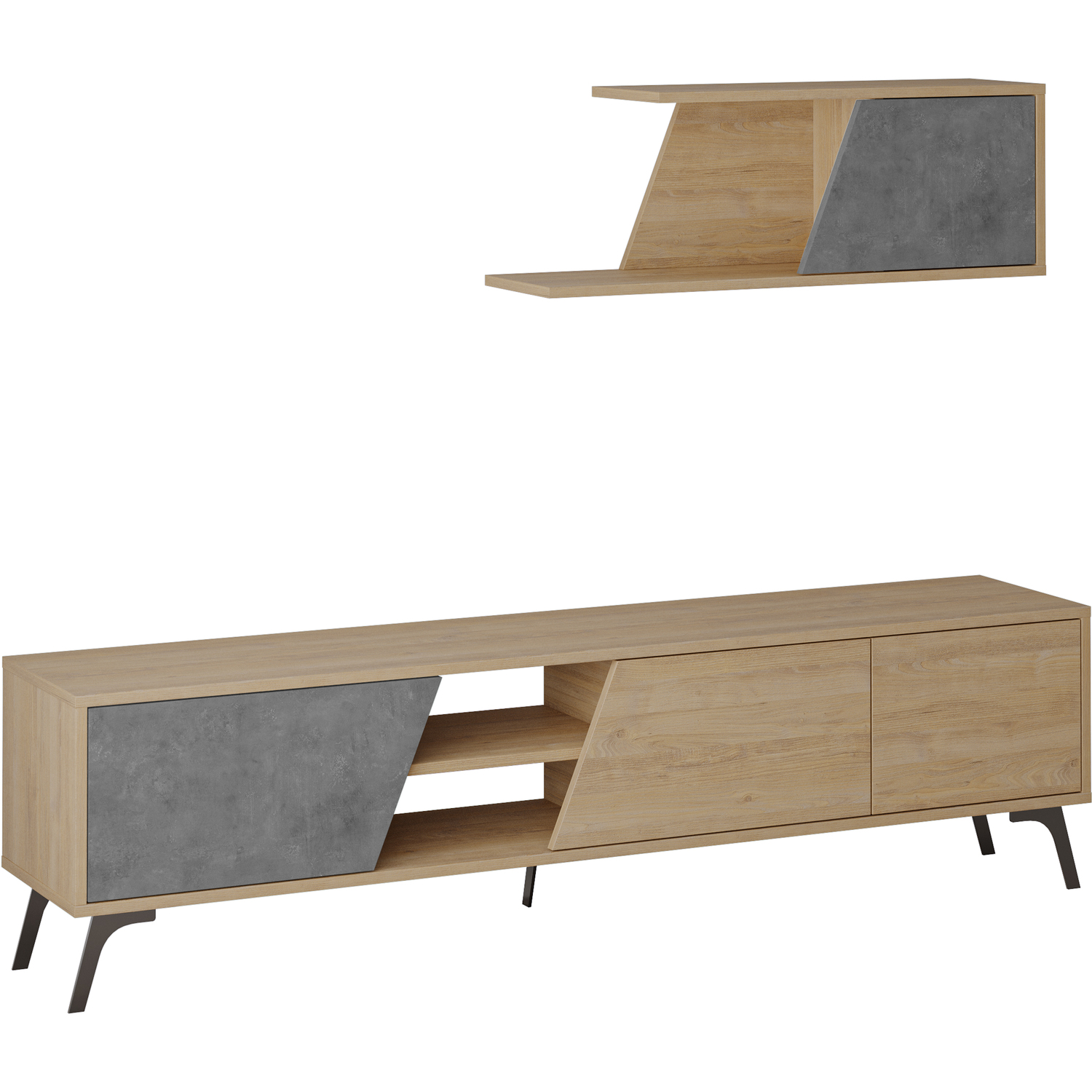 Fiona Modern TV Stand Multimedia Centre TV Unit With Shelves