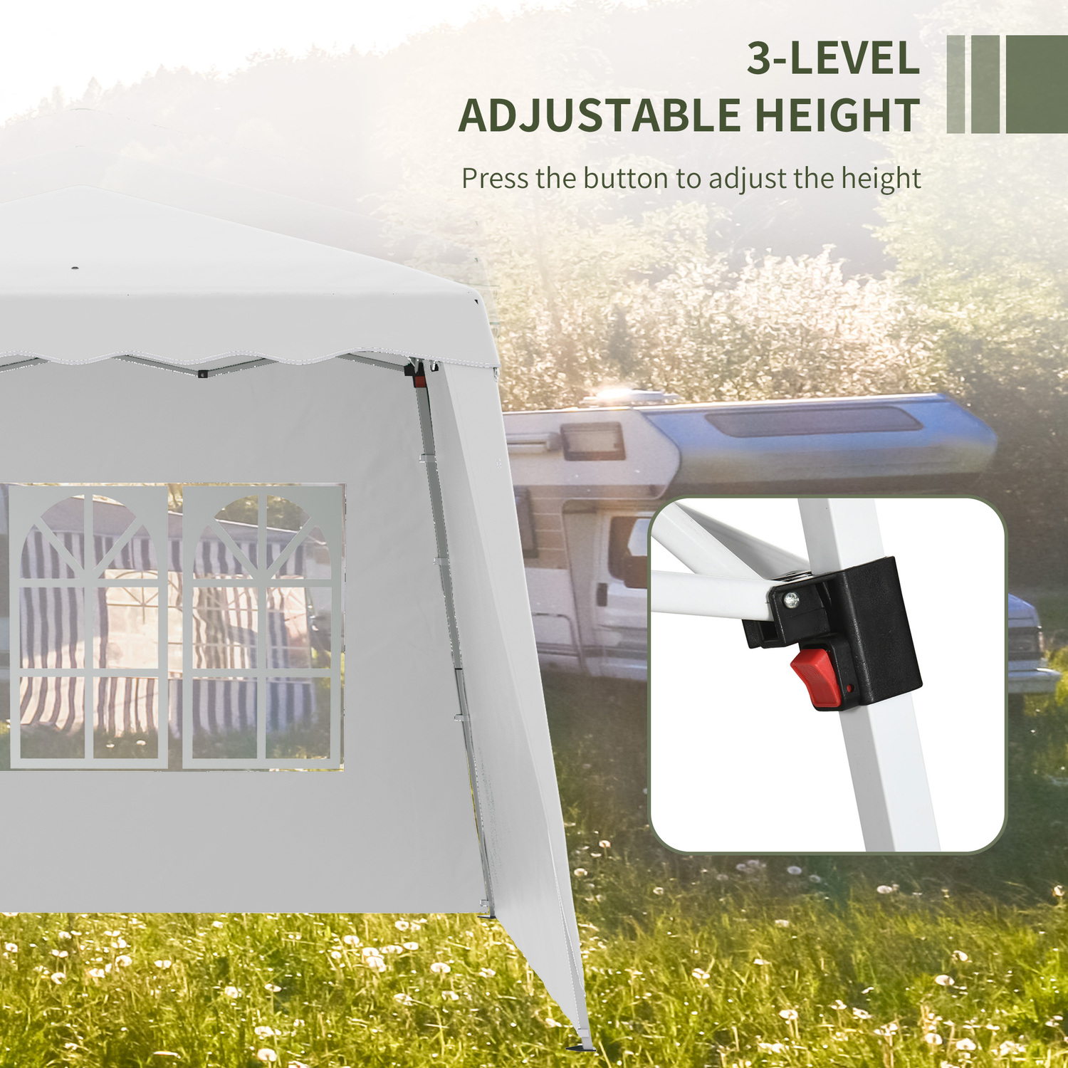 2.4 x 2.4m Pop Up Gazebo with Slant Legs and Carry Bag