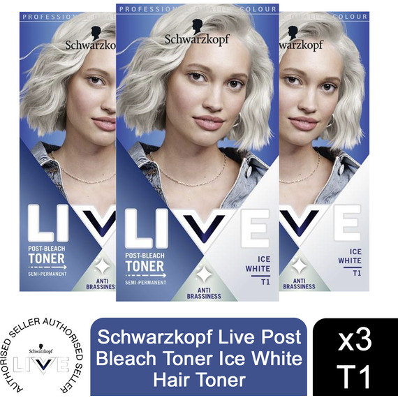 Schwarzkopf Live Post Bleach Toner Semi-Permanent Blonde Hair Dye Ice ...
