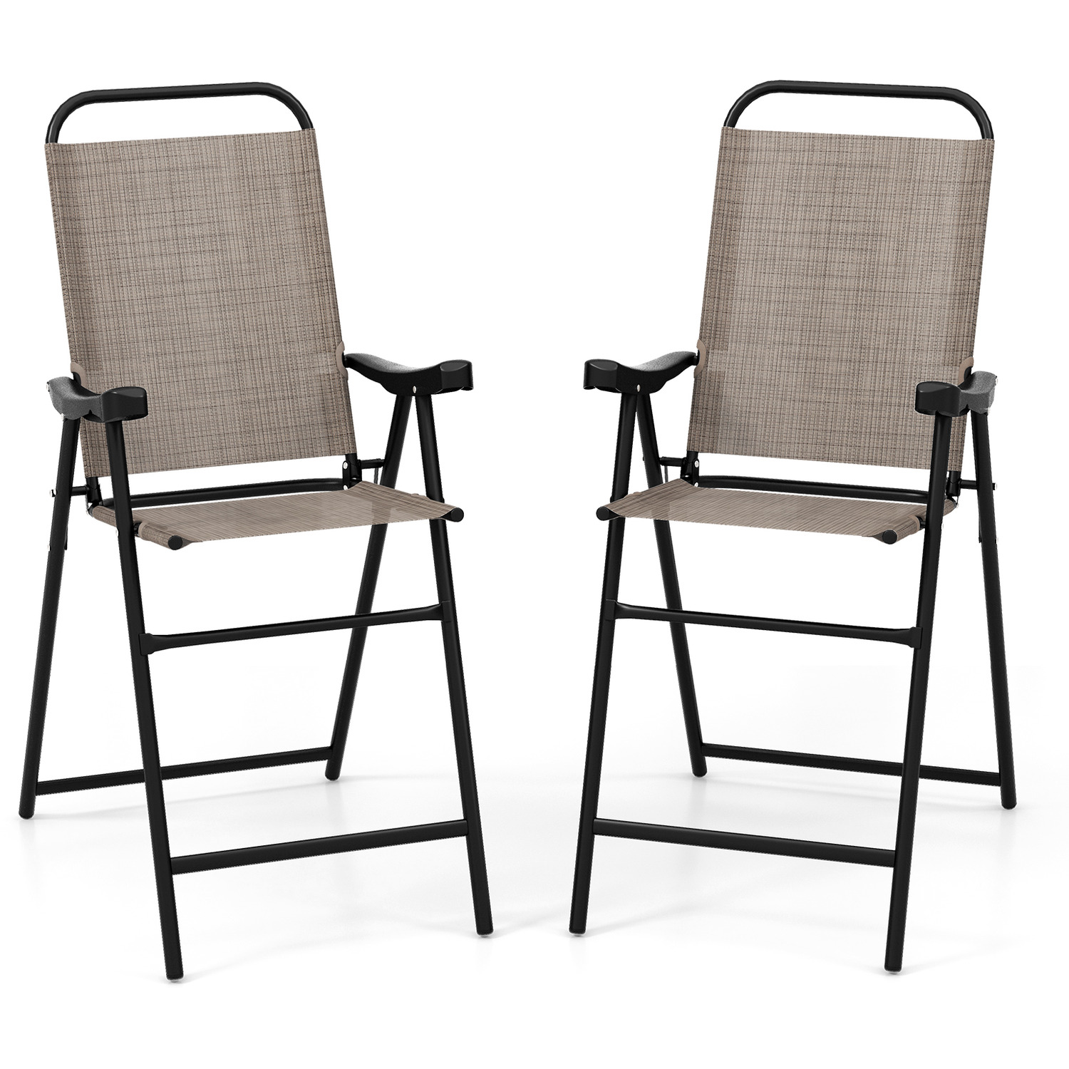 2Pcs Garden Patio High Top Chairs