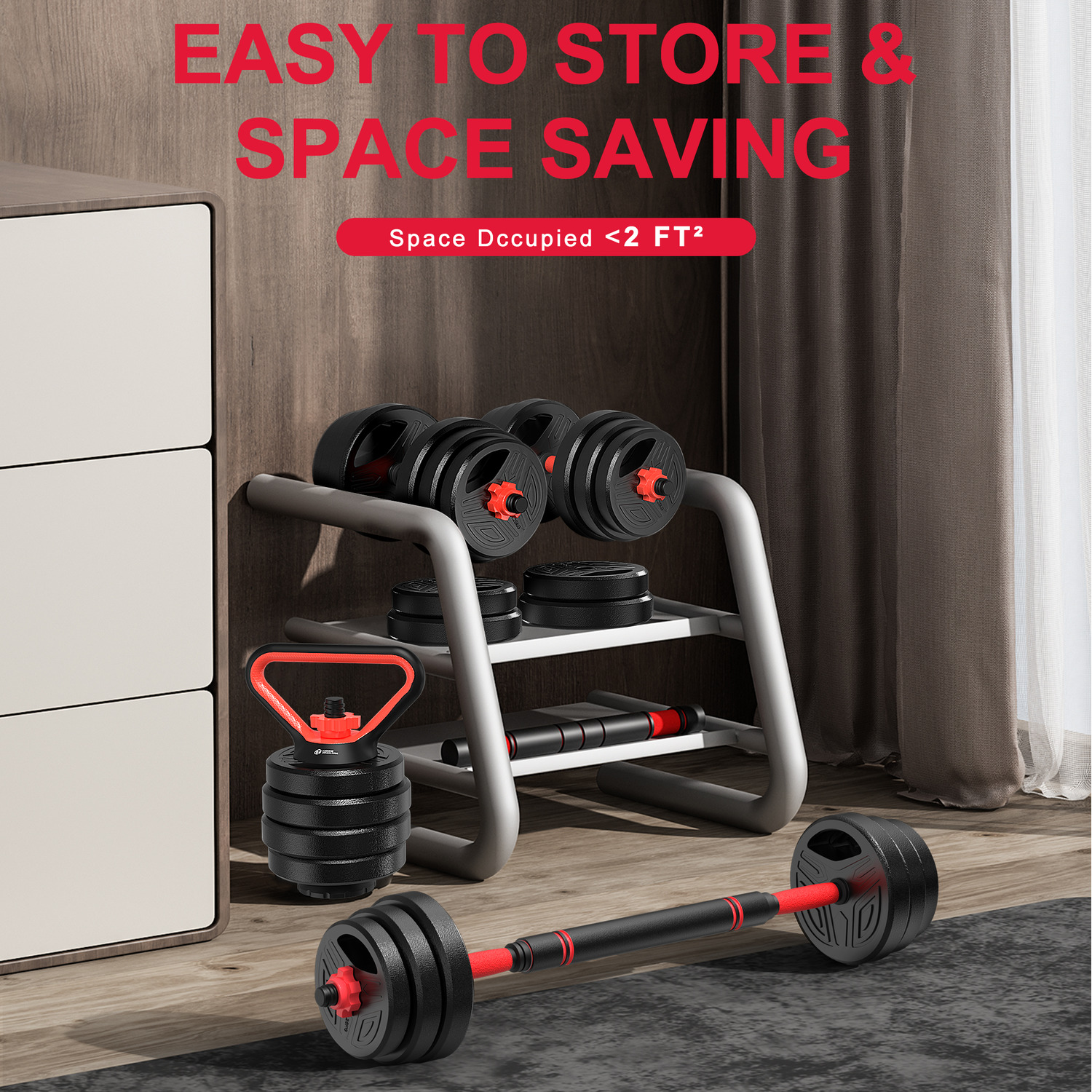 20kg Home Fitness Adjustable Weights Dumbbells Set