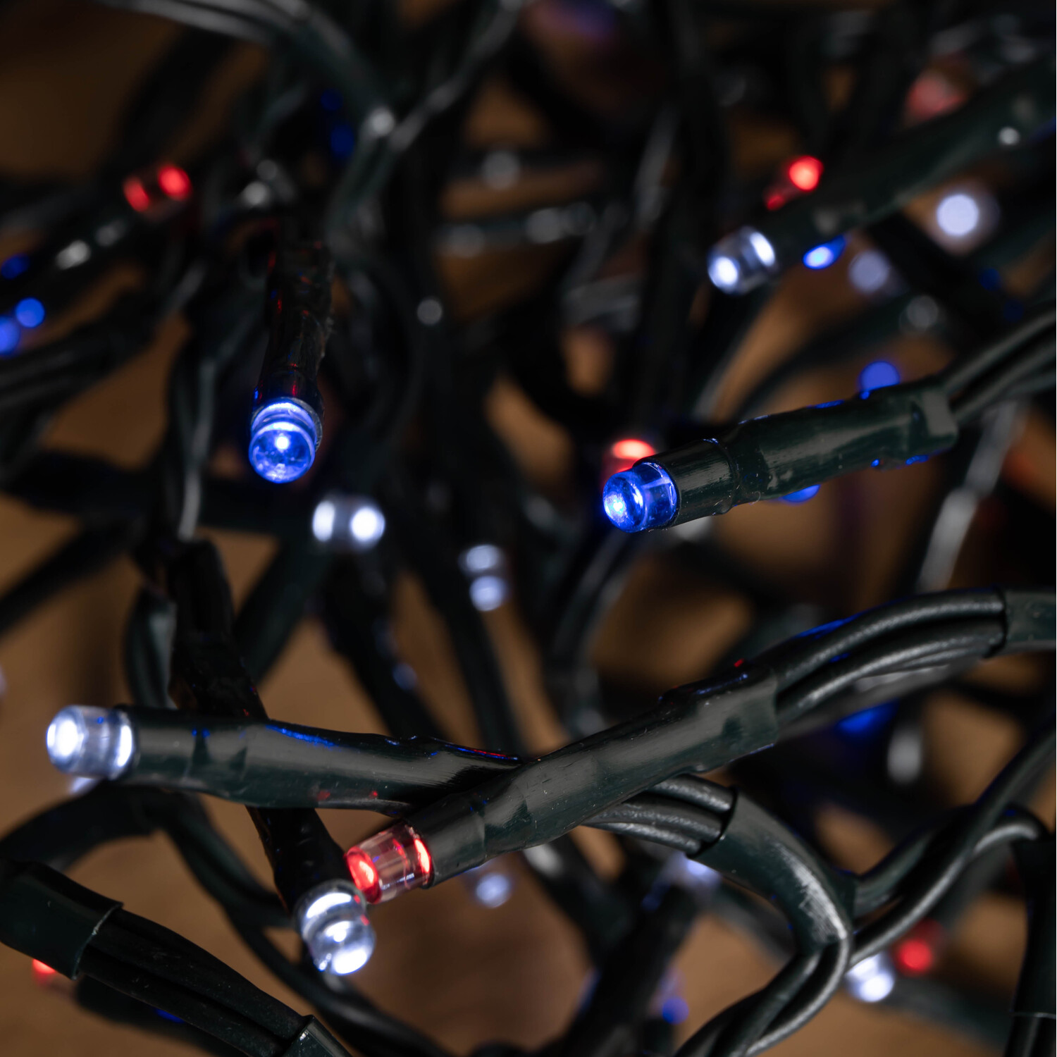 37.5m 1500 LED Christmas String Lights in Blue, Red and White