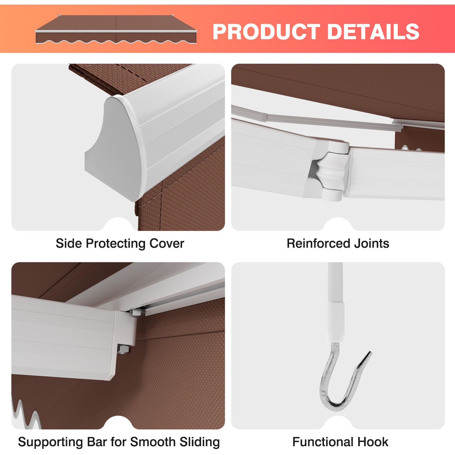 Patio Sun Shade Retractable Awning