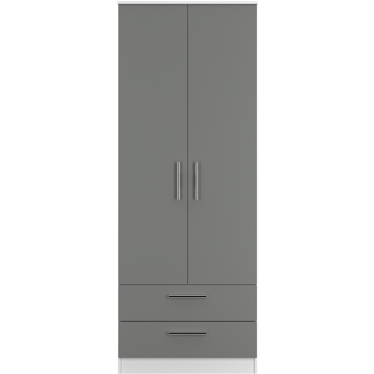 Contrast Ready Assembled 2 Door 2 Drawer Wardrobe