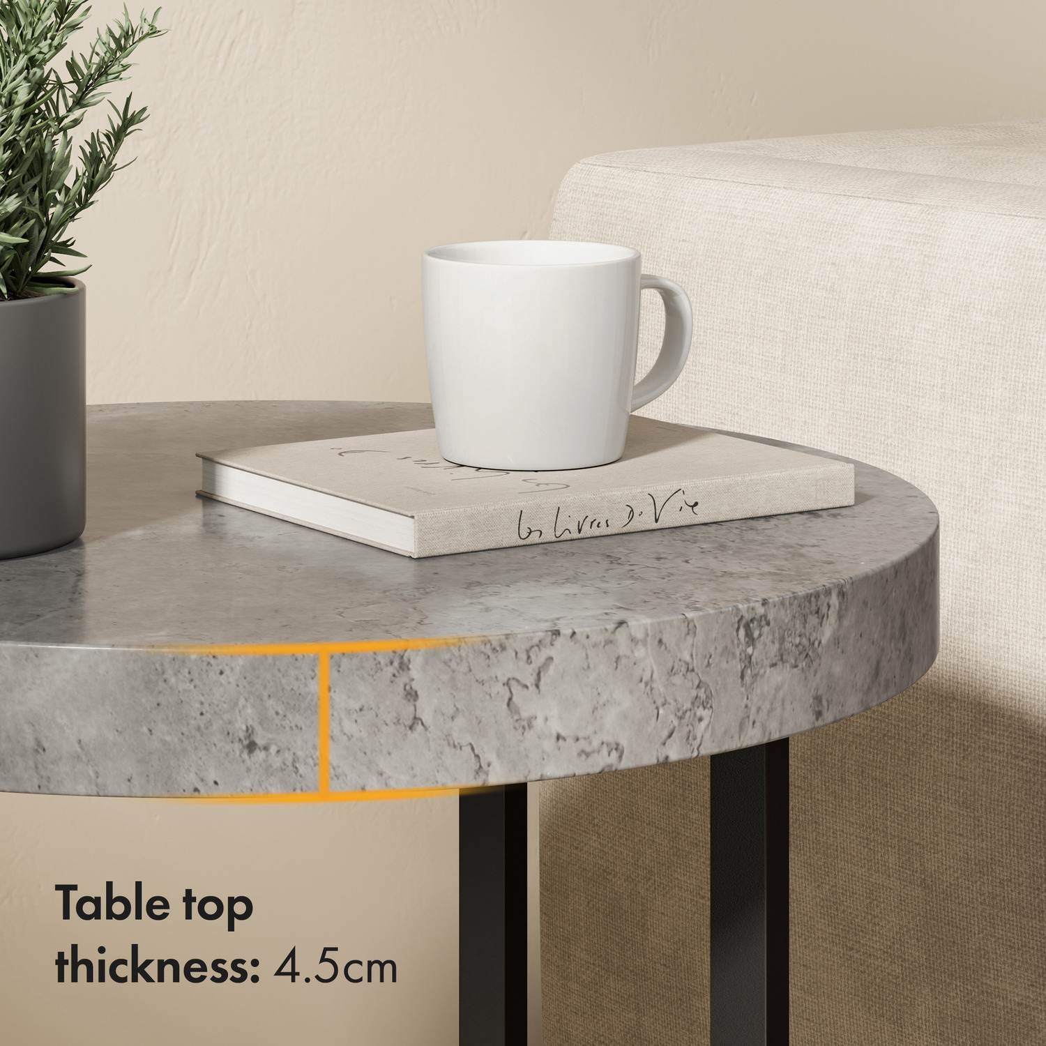 Circular Side Table for Living Room