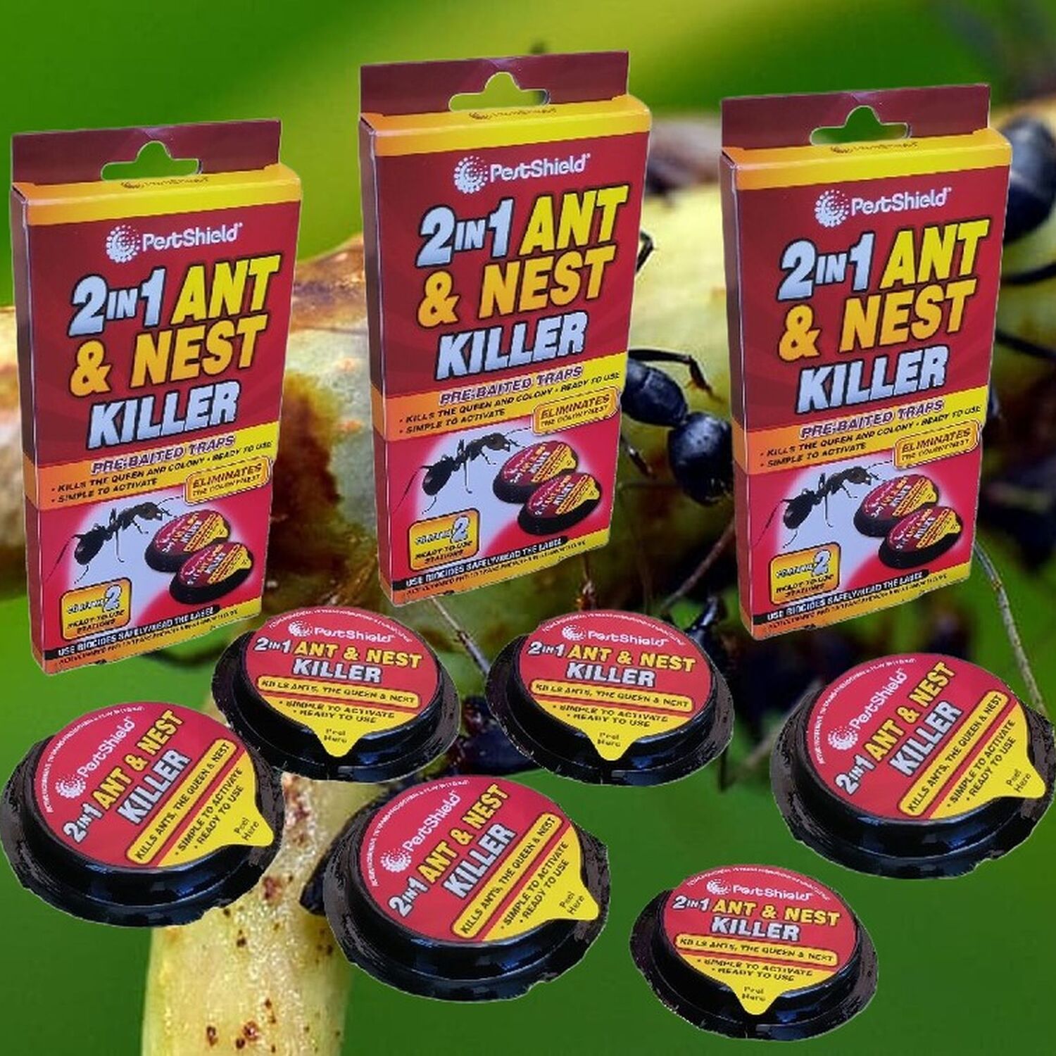3 x 2 In 1 Ant And Nest Killer Ant Bait Stations