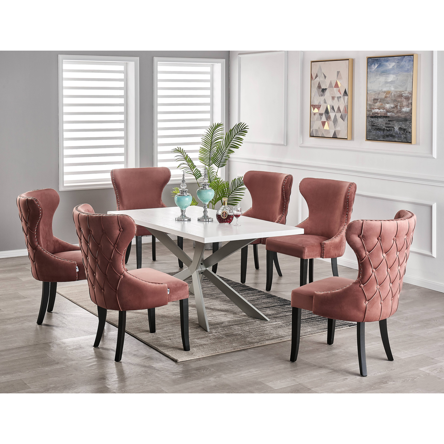 Mayfair Duke LUX Dining Set a Table and Chairs Set of 6