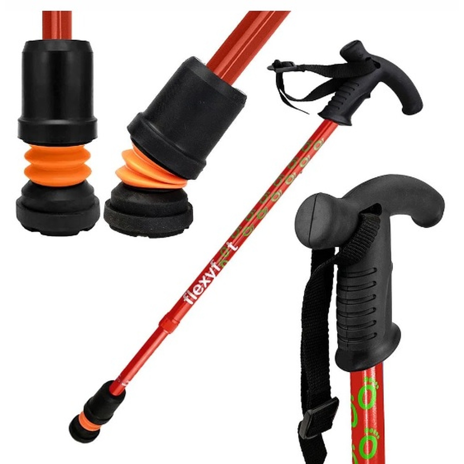 Flexyfoot Telescopic Walking Stick With Derby Handle