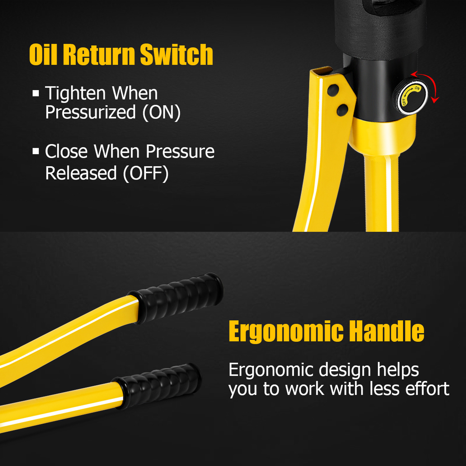 Costway Professional Hydraulic Crimping Tool Set-Yellow