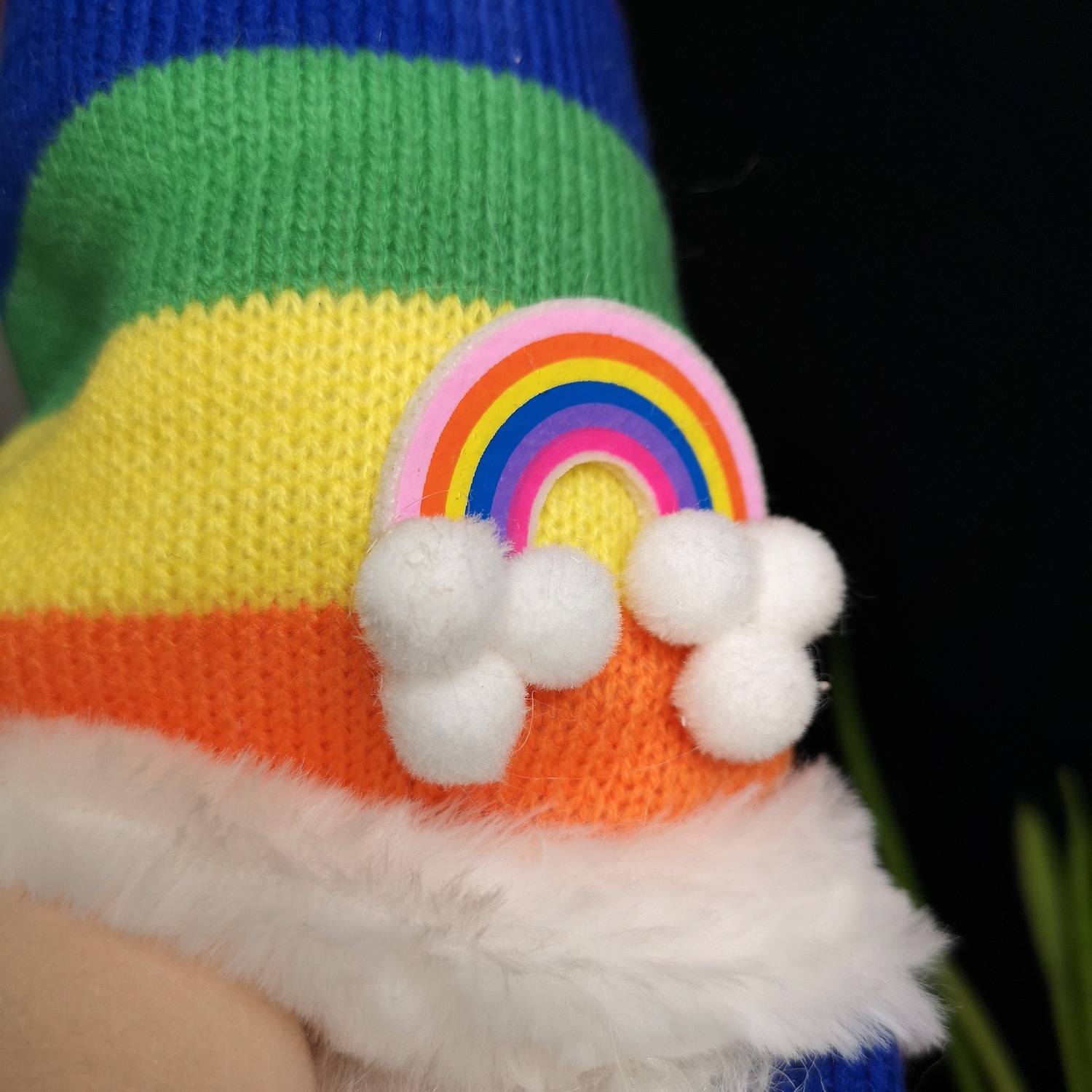 Large Standing Plush Rainbow Christmas Gonk Decoration