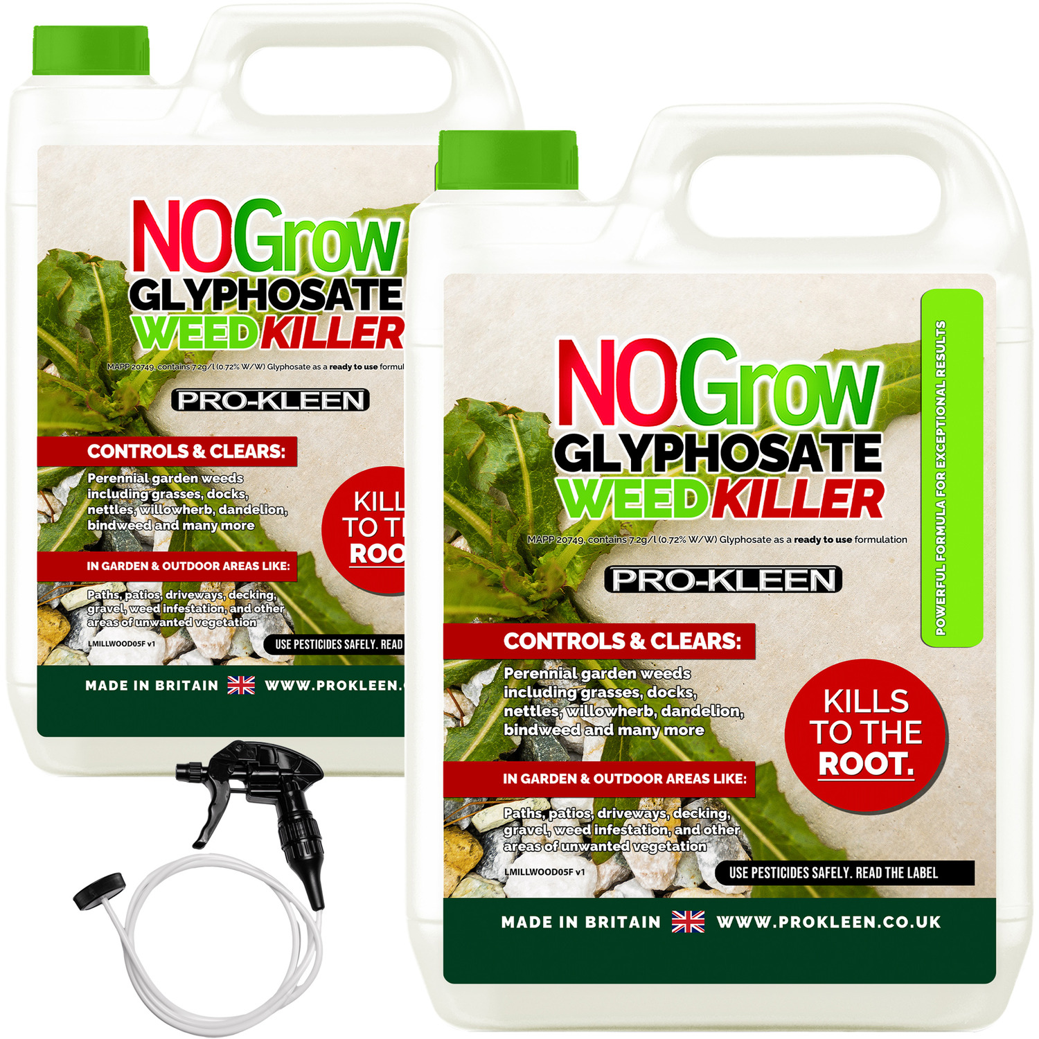 NOGROW WeedKiller 4 Litre Deep Root Killing 7.2g l Glyphosate Weed Killer