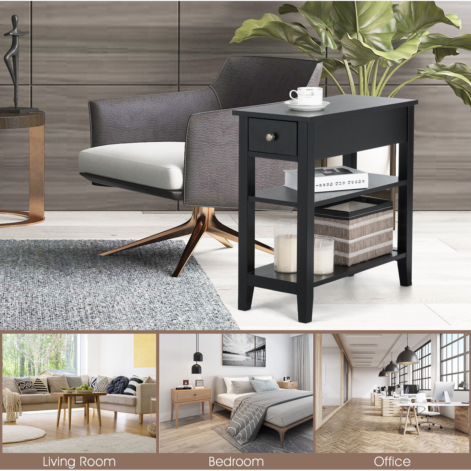 Bedside Table End Table