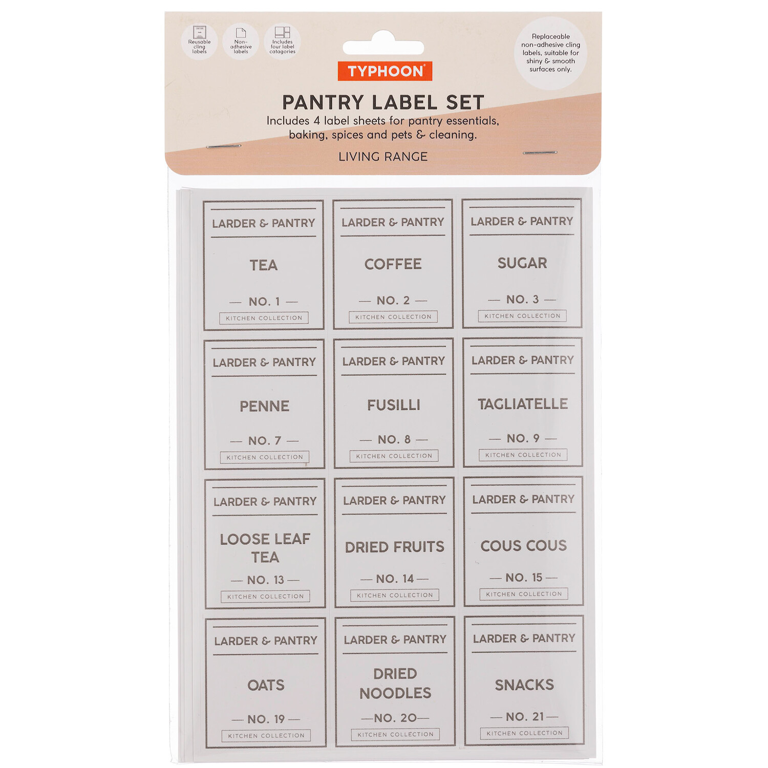 Pack of 4 Pantry Labels Sheets