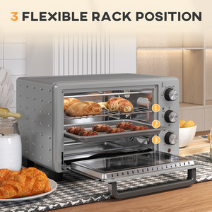 HOMCOM Mini Electric Oven 21L Countertop with Adjustable Temperature Timer