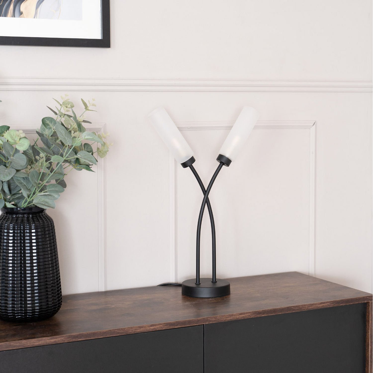 2 Way Curved Arm Cross Over Table Lamp